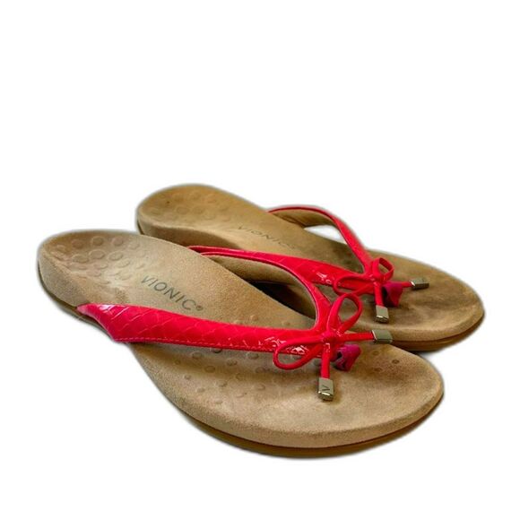 Vionic | Shoes | Vionic Womens Bella Hot Pink Thong Sandals Size 9 ...